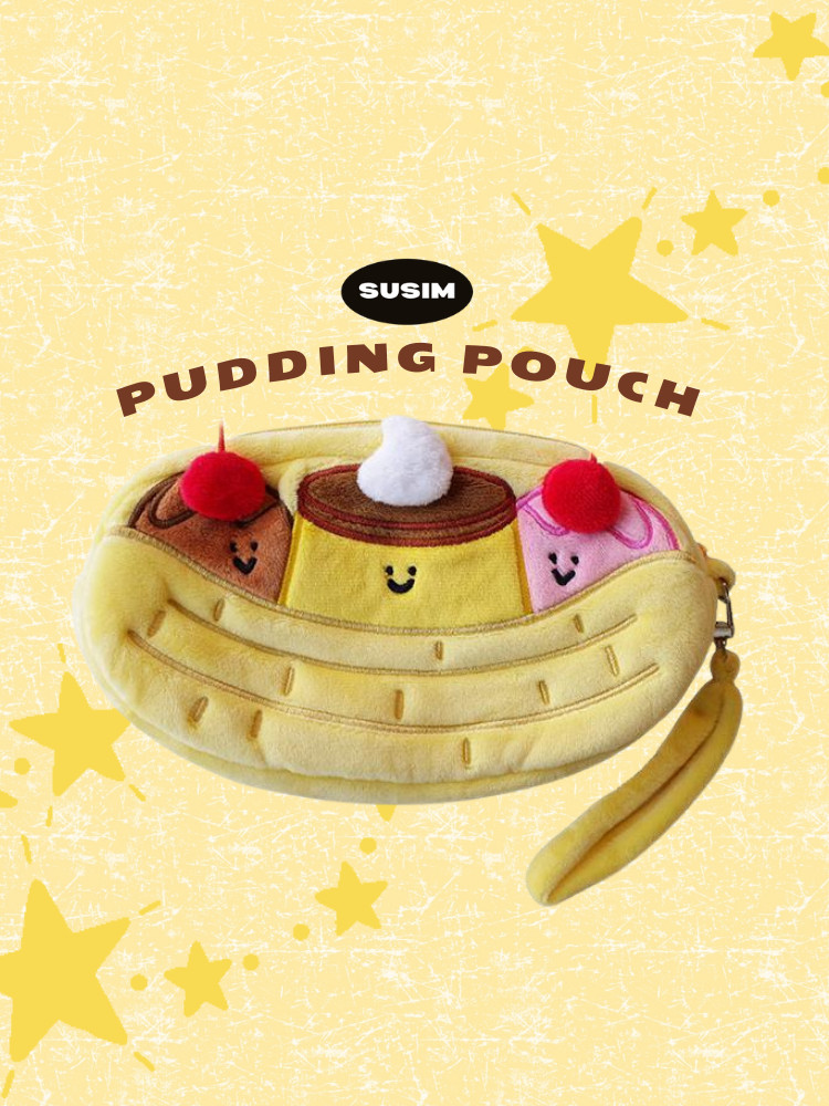 수심 수심 Pudding Cream Pouch 푸딩 크림 파우치 필통 키치 유니크 펜케이스 - 위시버킷