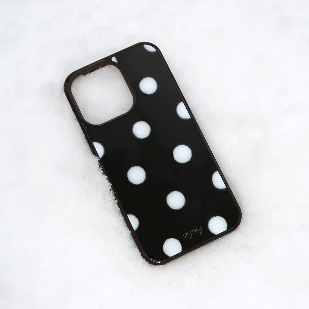 폴리포디 snowball dot case (black) 스노우볼 도트 글라스 범퍼 케이스 iphone 13 pro - 위시버킷