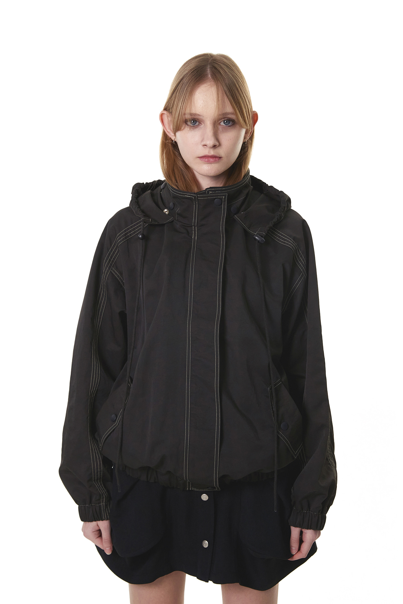 세릭 STITCH HOOD JACKET / BLACK - 위시버킷