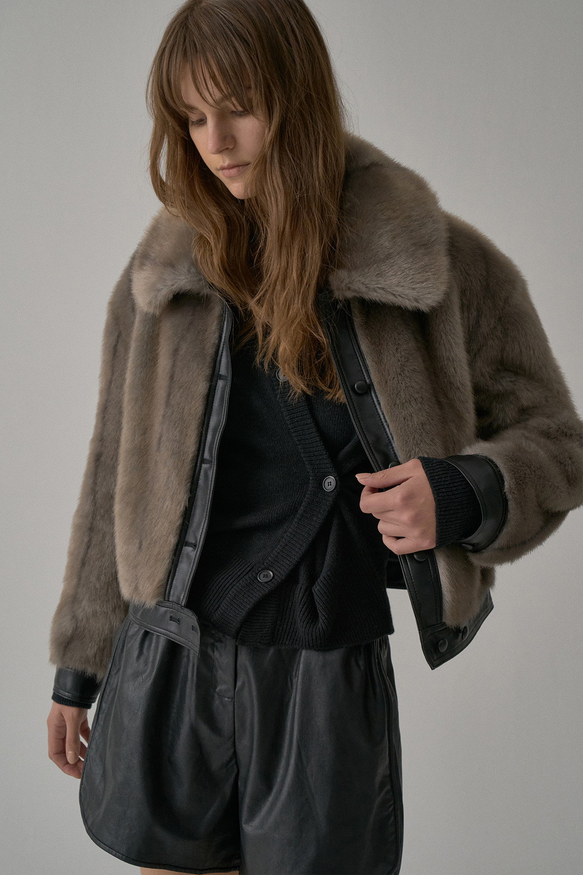 르세지엠 Leather Line Fur Jacket - 위시버킷