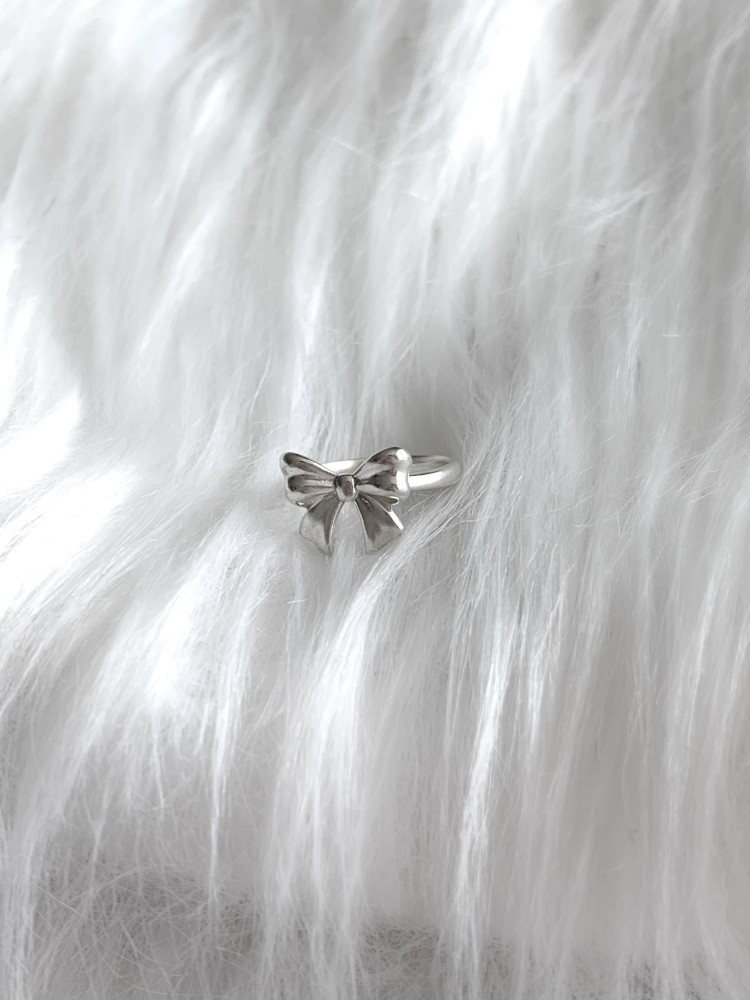 어센틱 (어센틱/ silver925) bon bon ribbon ring 리본반지 애끼반지 - 위시버킷