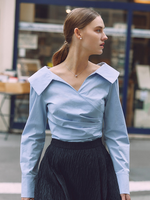 비에이유바이브라이드앤유 ELLIE V-neck long sleeve blouse (4color) - 위시버킷