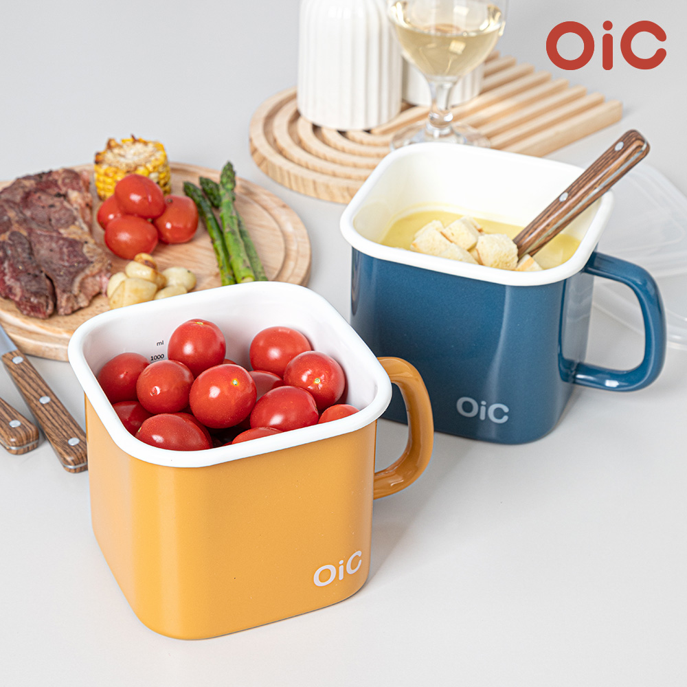 캠팬 캐니스터 법랑용기 인덕션 IH 1인용 라면냄비 사각 1.5L, 블루, 14cm, 1개 - 위시버킷