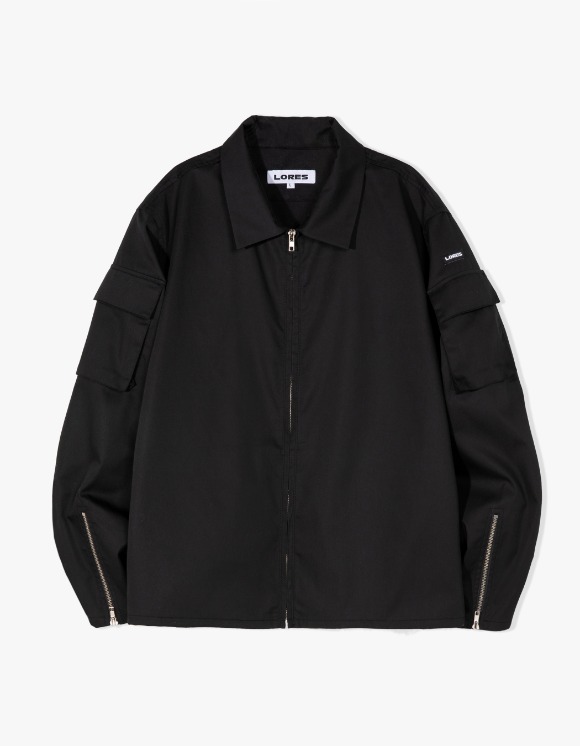 로어즈 Zip Up Cargo Jacket - Black - 위시버킷