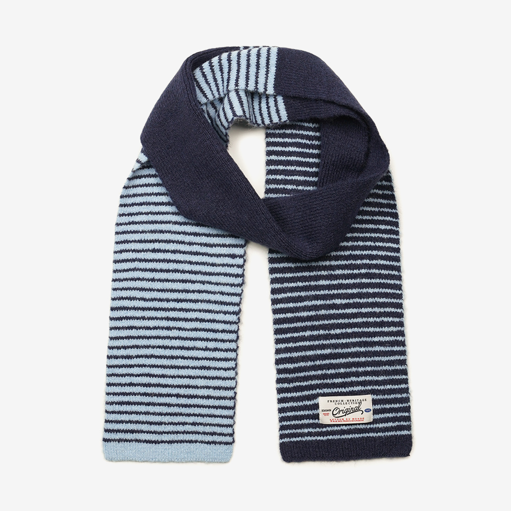 벤시몽 Bensimon Color Block Knit Muffler Navy - 위시버킷