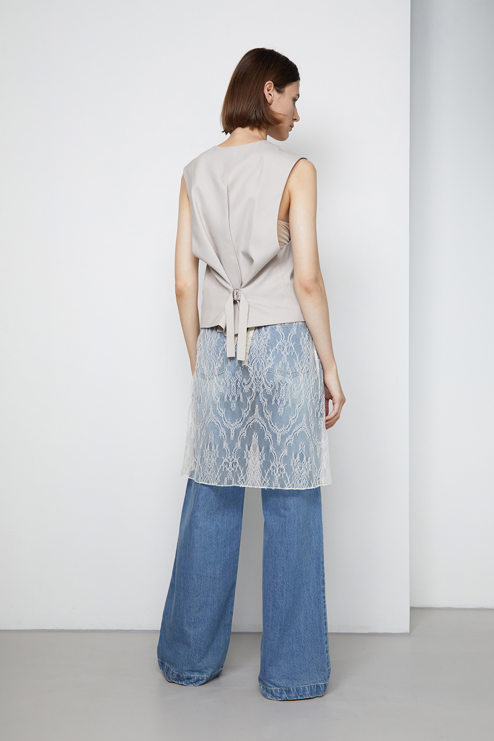 로우클래식 LACE STRING SKIRT_CREAM - 위시버킷