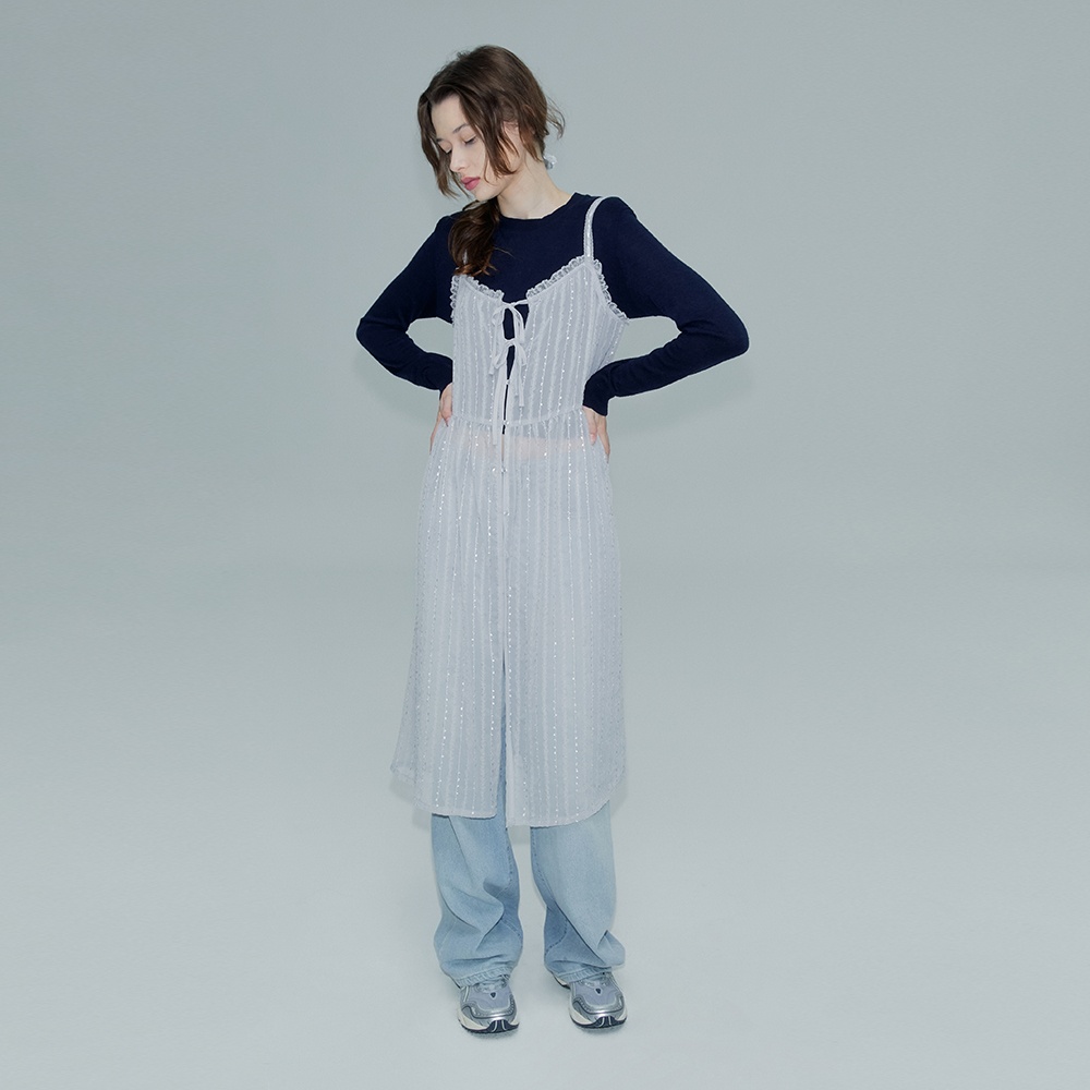 마가린핑거스 LACE LAYERED ONE-PIECE (GREY) - 위시버킷