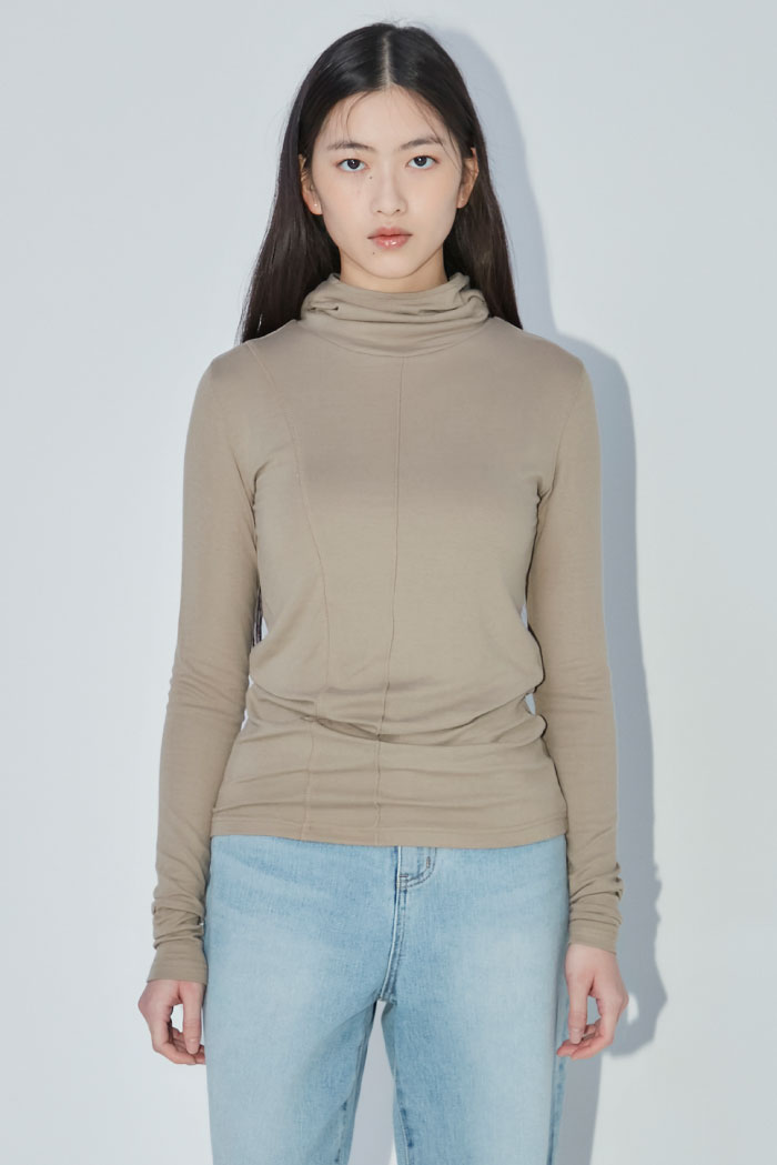 더블유엠엠스튜디오스 [WMMx우영] Layered Slim Hood - Light Khaki - 위시버킷