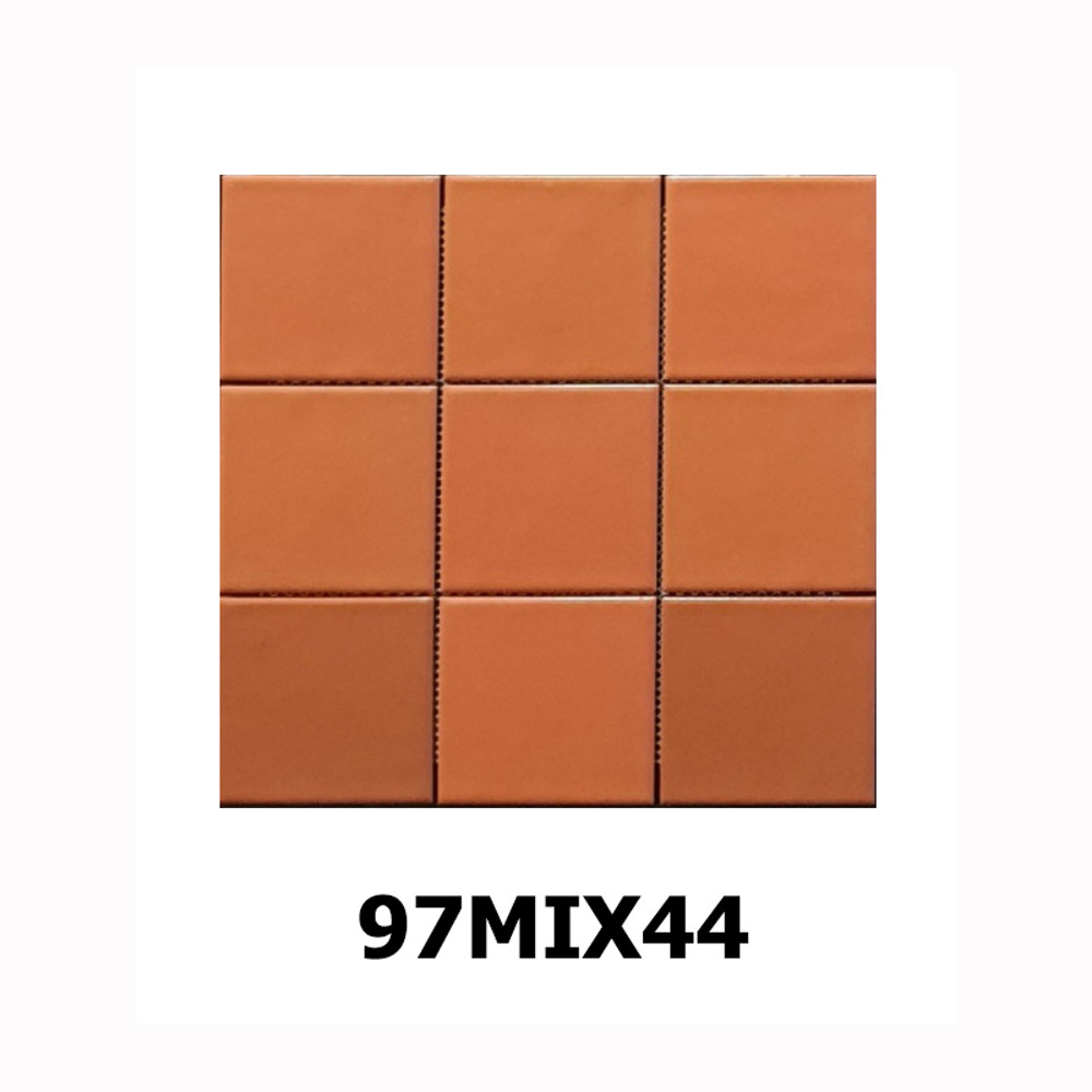 엠브라 [AMBRA엠브라타일] 97MIX44 오렌지무광 97X97 사각모자이크 포세린타일 빈티지타일 웨이브 랜덤 - 위시버킷