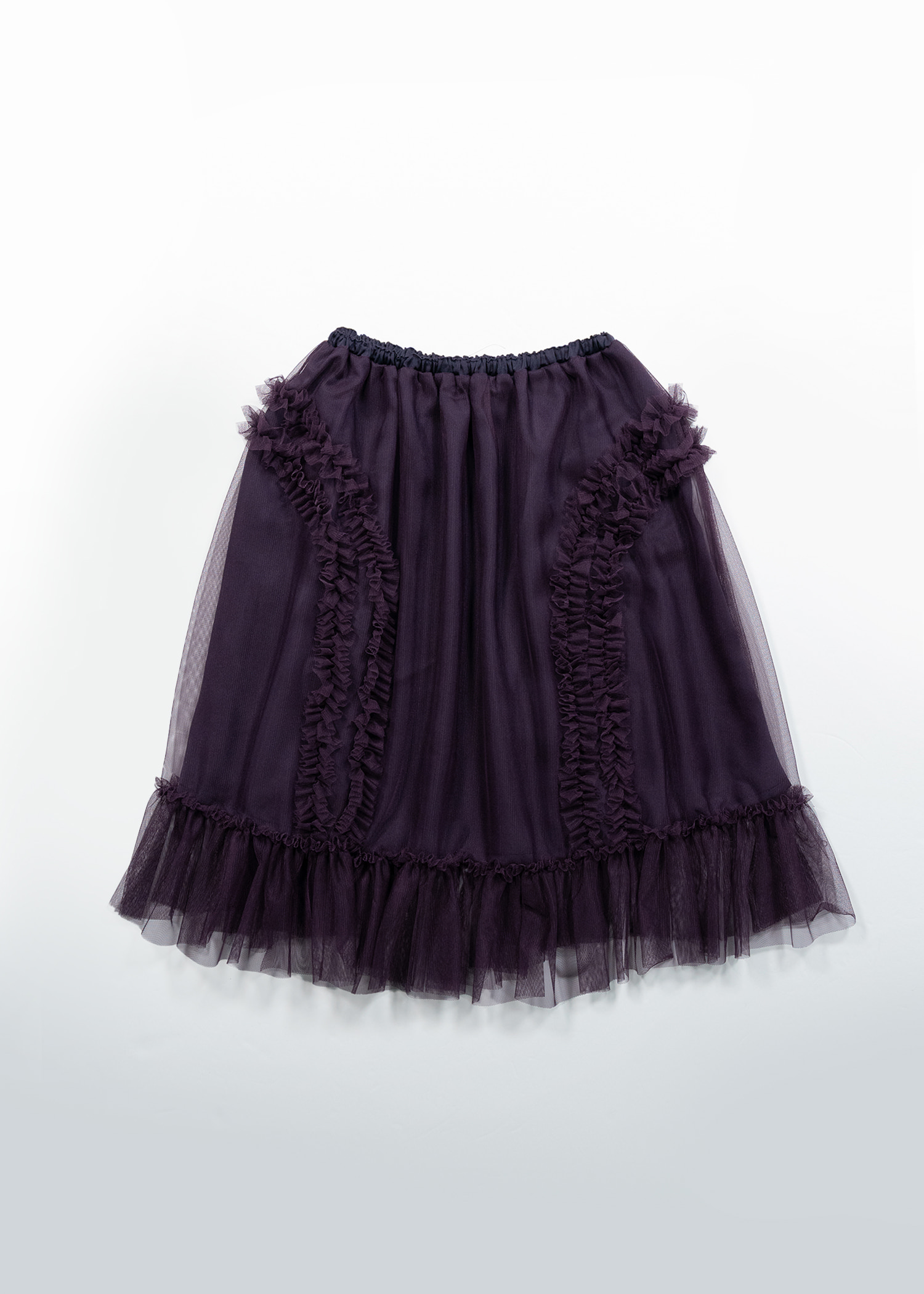 생긴대로 BANDING RUFFLE SHA SKIRT - DARK PURPLE - 위시버킷