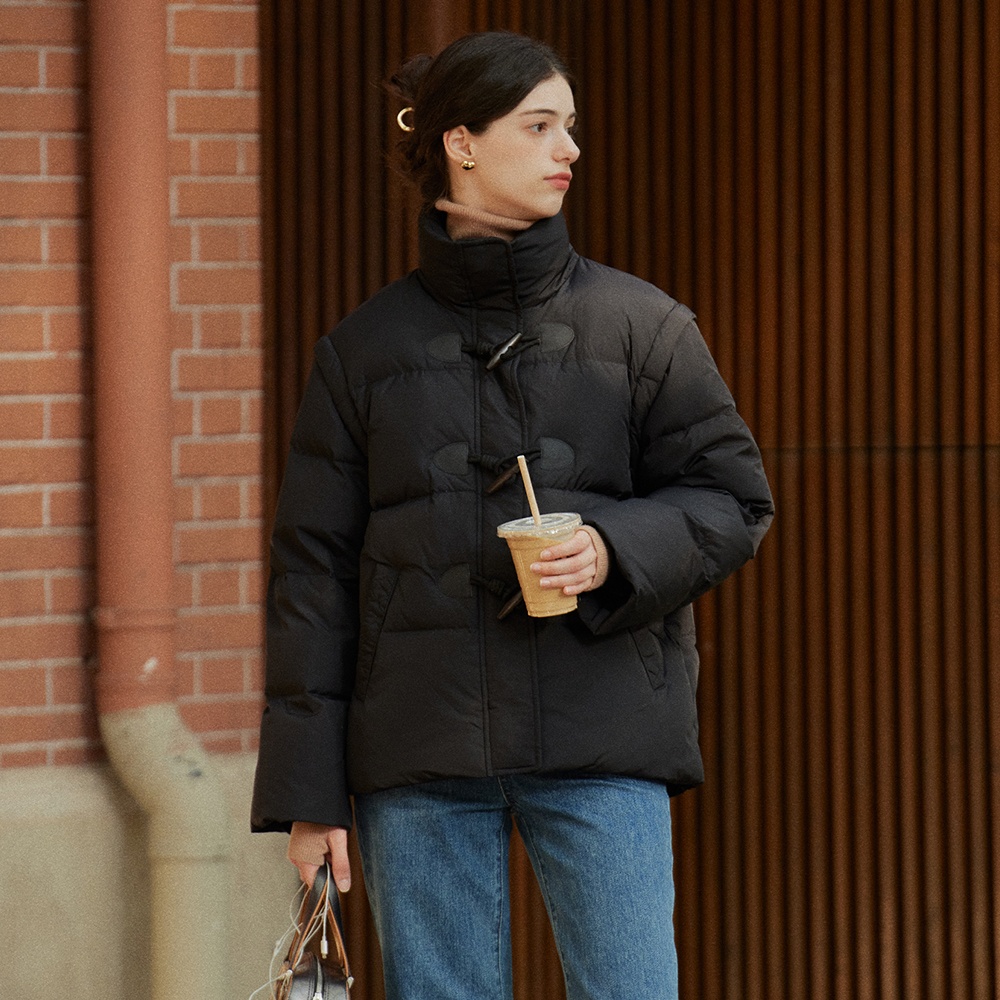 르니나 ZURI detachable sleeves duck down padding_black - 위시버킷