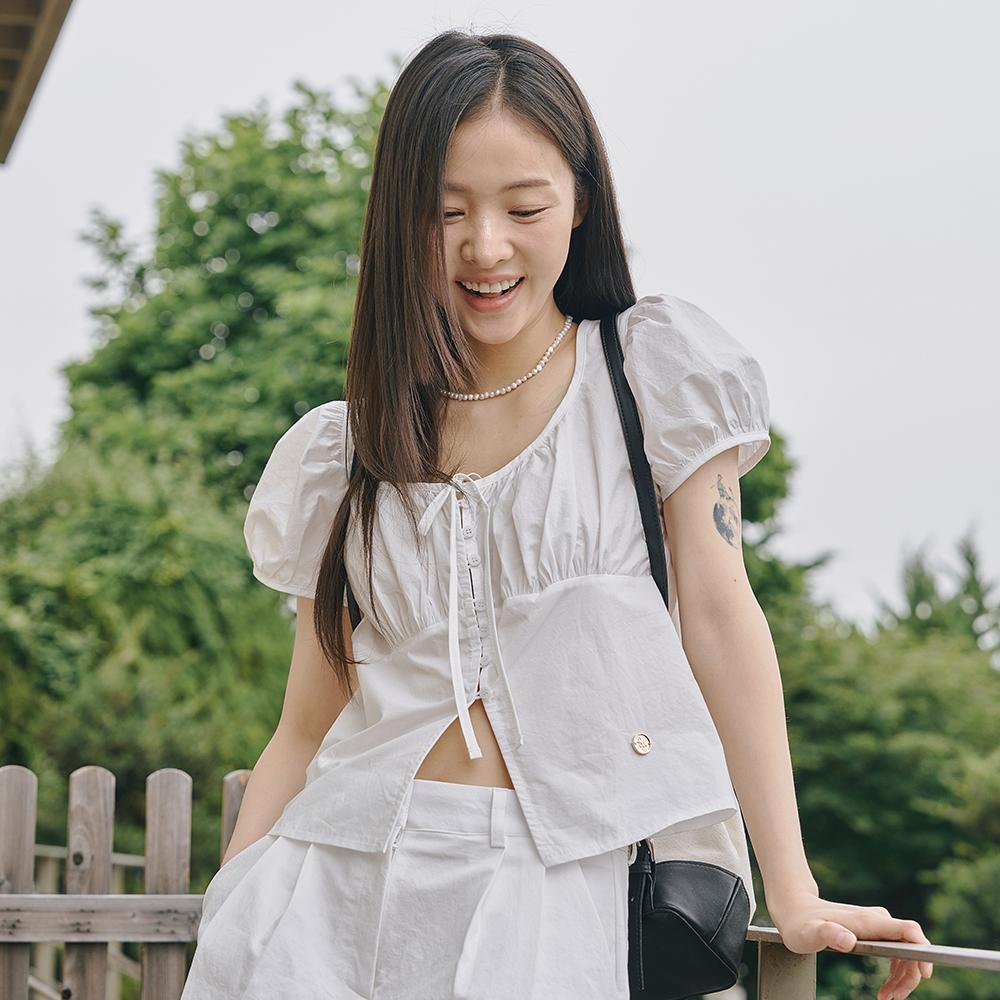 아노에틱 [단독ㅣ~7/5]ANC RIBBON PUFF BLOUSE_2COLOR - 위시버킷