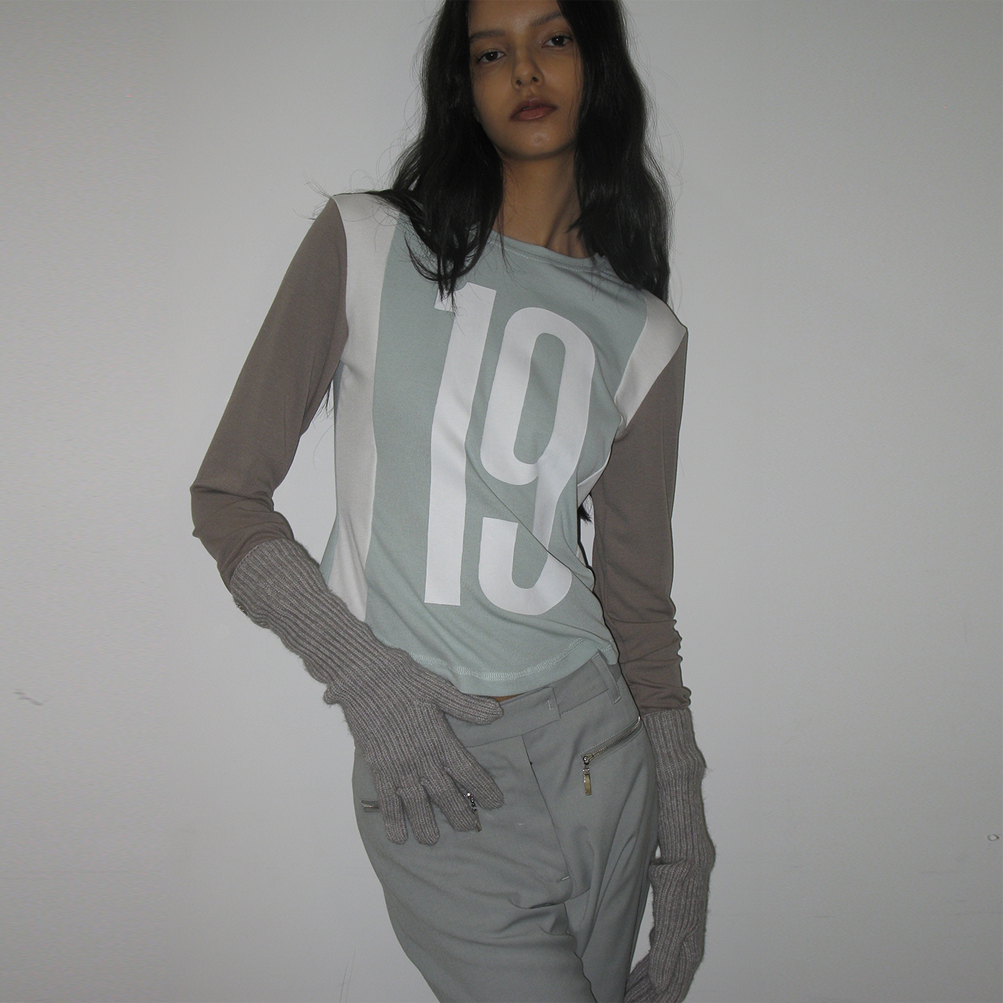 파르티멘토 우먼 2WAY COLORBLOCK NUMBERING TOP_SKY - 위시버킷