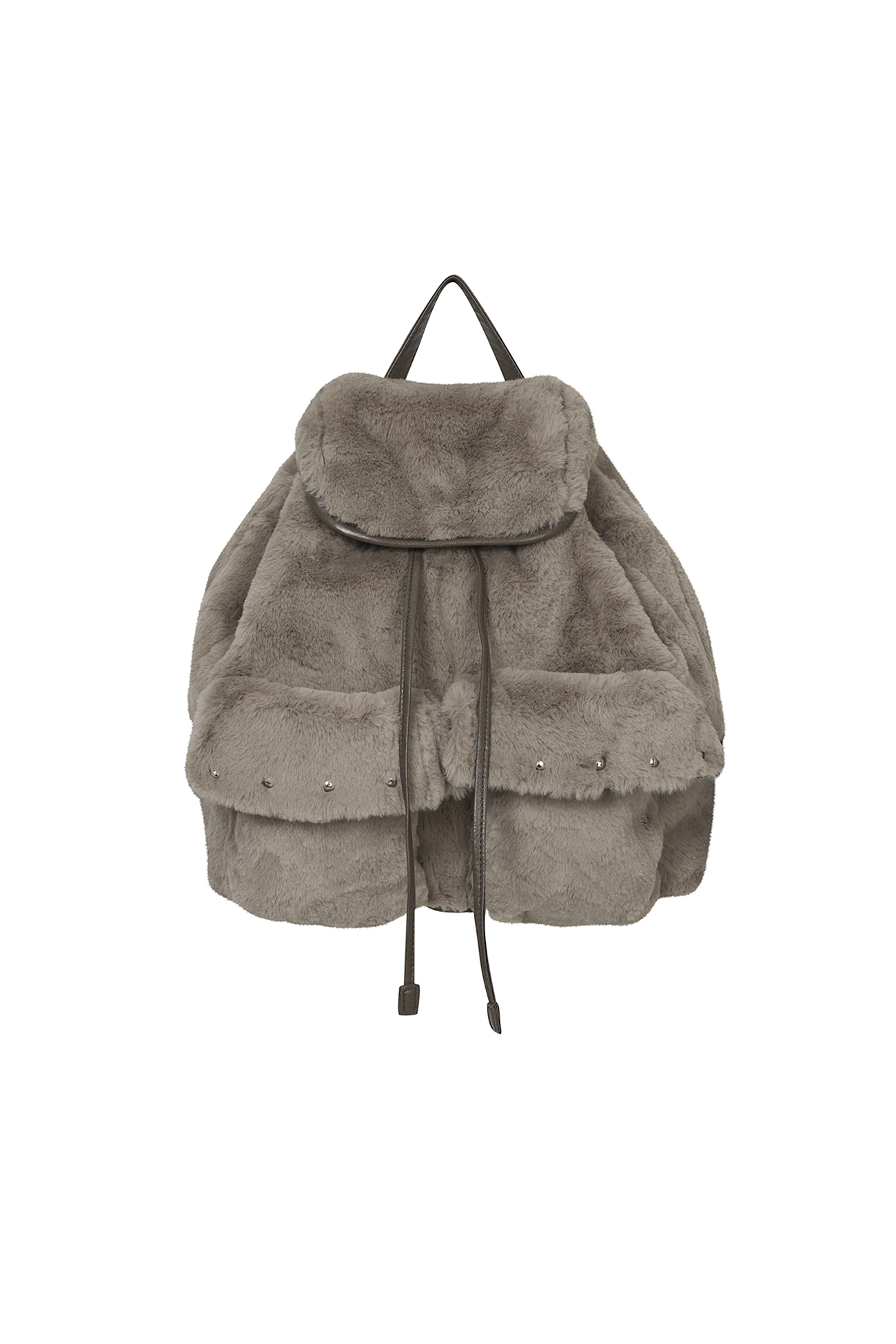 다이닛 POM POM FUR BACKPACK IN MOCHA - 위시버킷