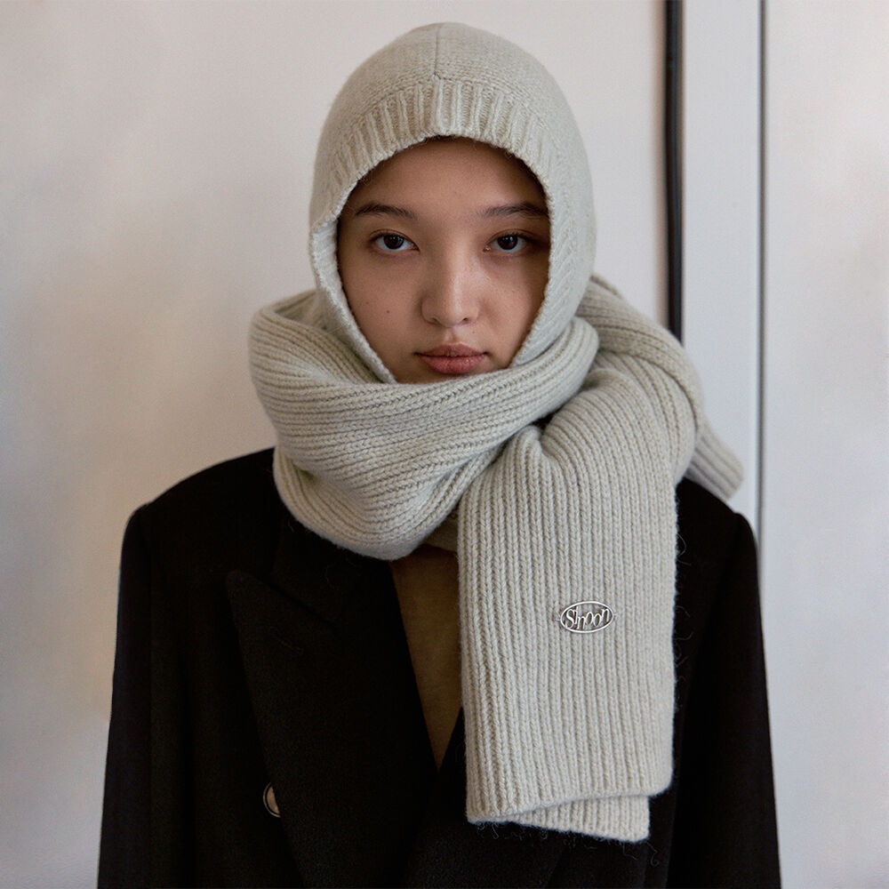 시눈 KNIT MUFFLER (MELANGE MOSS GREEN) - 위시버킷