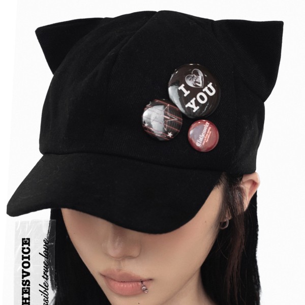 CUF original punk kitten devil ears octagonal wide brim peaked cap ...