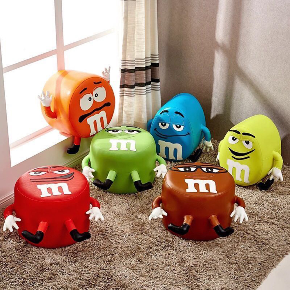 엠앤엠 M&M 엠앤엠 스툴 의자 어린이 인테리어 방꾸미기 초콜렛 특이한 디자인 - 위시버킷