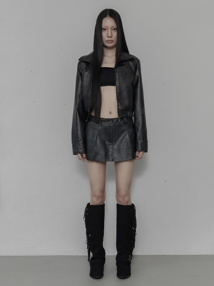 므넴 [mnem] Wisp Leather Skirt - 위시버킷