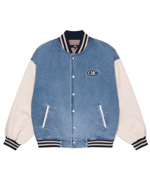 엘엠씨 LMC OVAL WASHED BASEBALL JACKET blue - 위시버킷