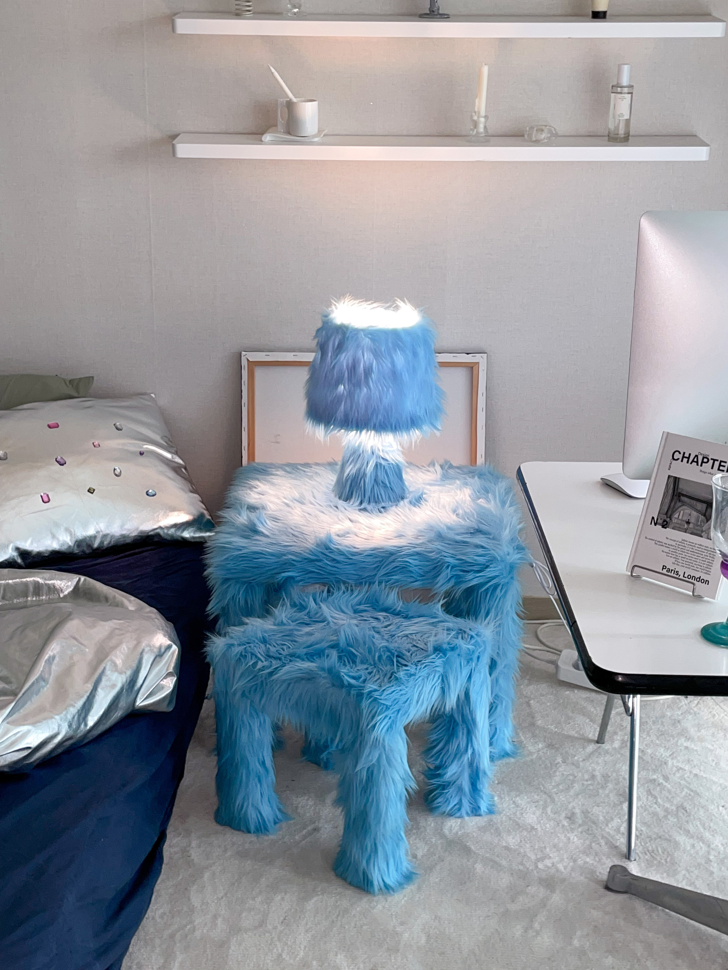 포식스먼스 furry table_sky blue - 위시버킷