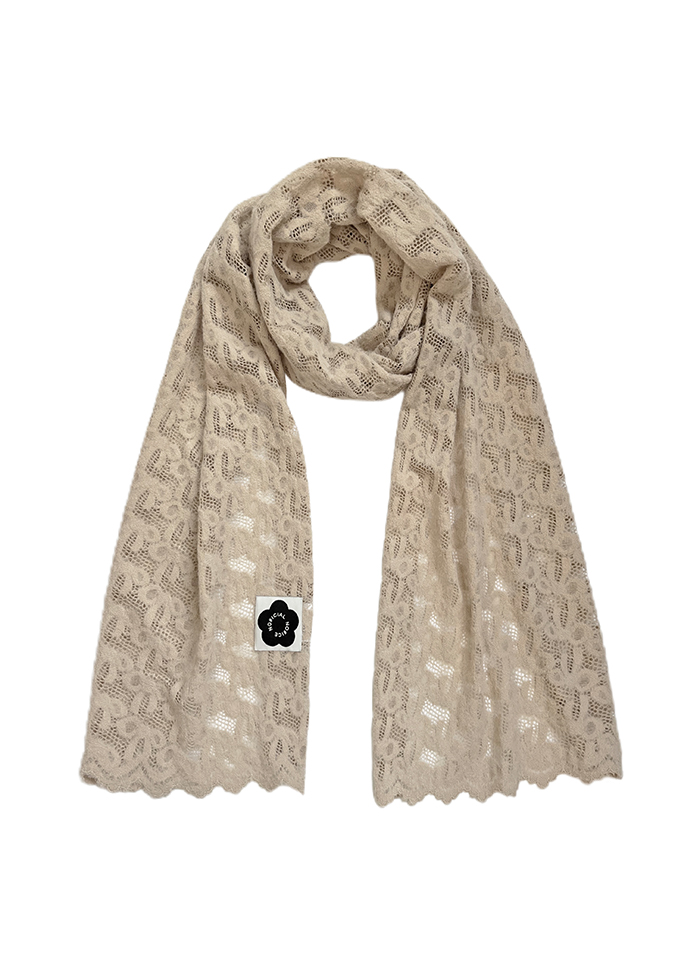 노피셜노피스 RIBBON LACE MUFFLER BEIGE - 위시버킷