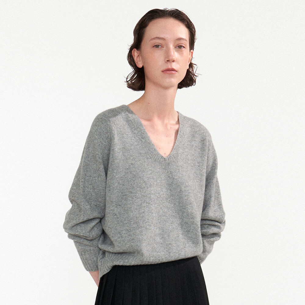 낫띵리튼 [예약주문 11/07 순차배송] Erin wool v-neck pullover (Gray) - 위시버킷