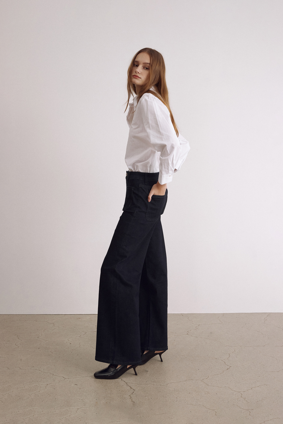 굿덴 [2차][GOODDEN X LEA][GDOL06] Wide Dark Blue_Super Leg - 위시버킷