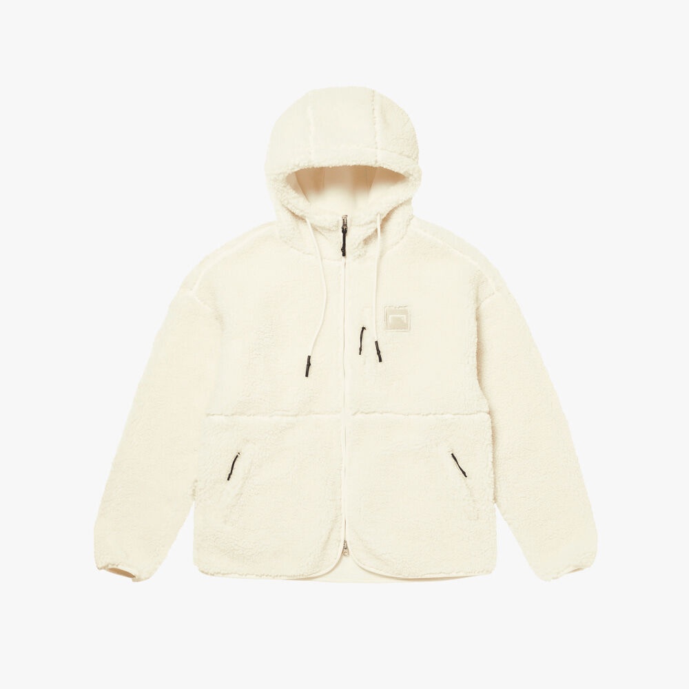 골스튜디오 HOODED SHERPA FLEECE JACKET-IVORY - 위시버킷