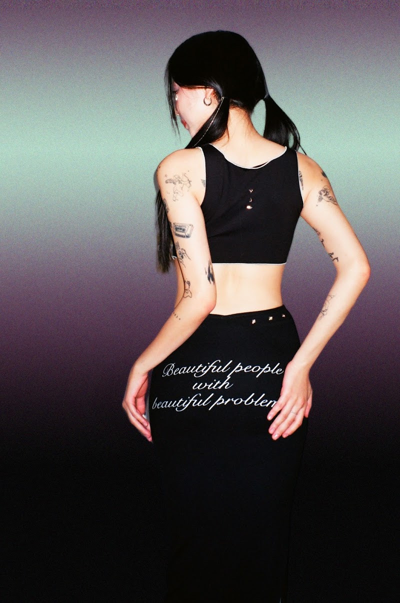 디와이도샵 Problems skirt (Black) - 위시버킷