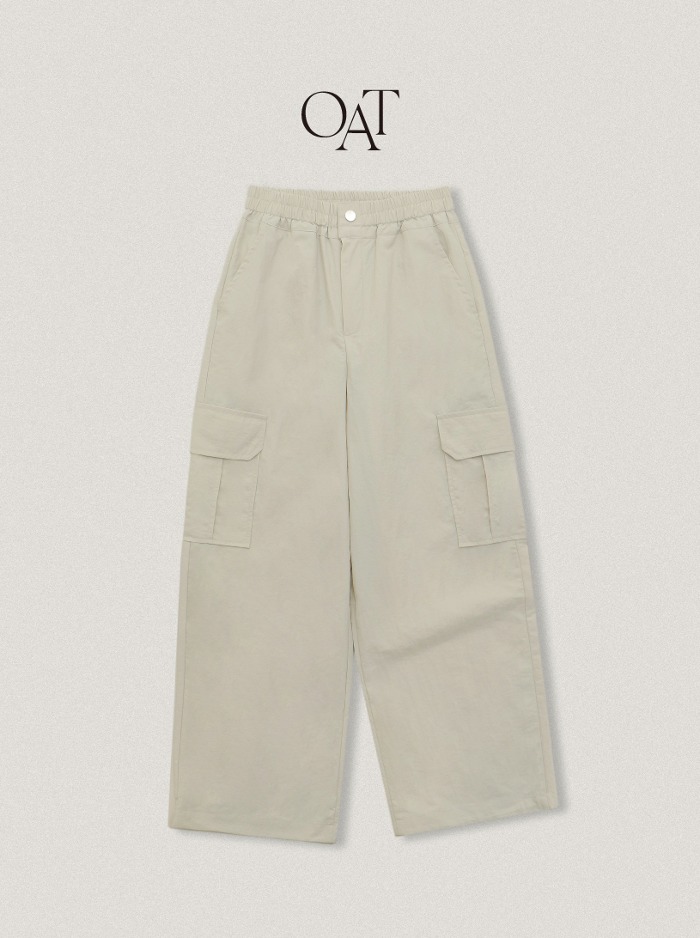 98도씨 [OAT] Snap Nylon Cargo Stopper Pants - Ceramic beige - 위시버킷