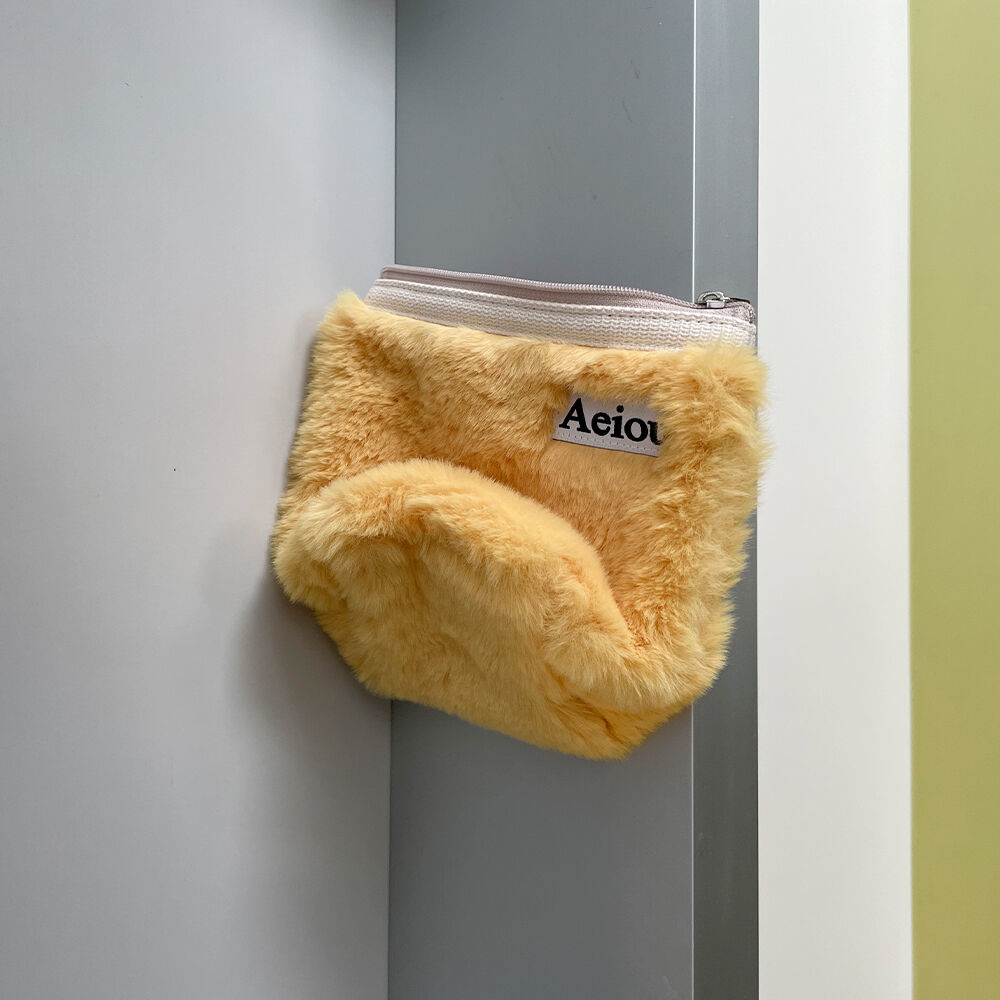 아에이오우 Aeiou Basic Pouch (M size) Pumpkin Soup Fur - 위시버킷