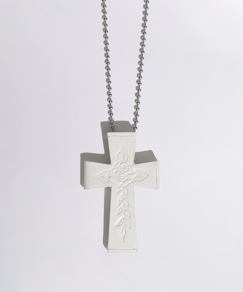 스컬프터 [Sculptor X Ed Hardy] Cross Leather Strap Wallet White - 위시버킷