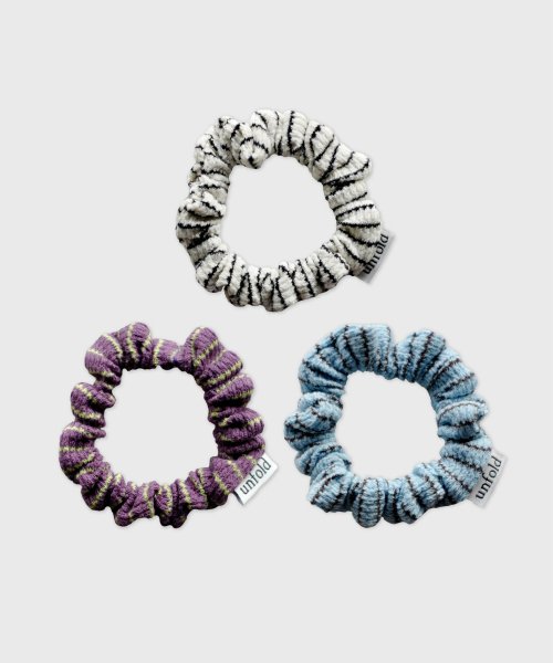 언폴드 Basic stripe scrunchie SET - 위시버킷