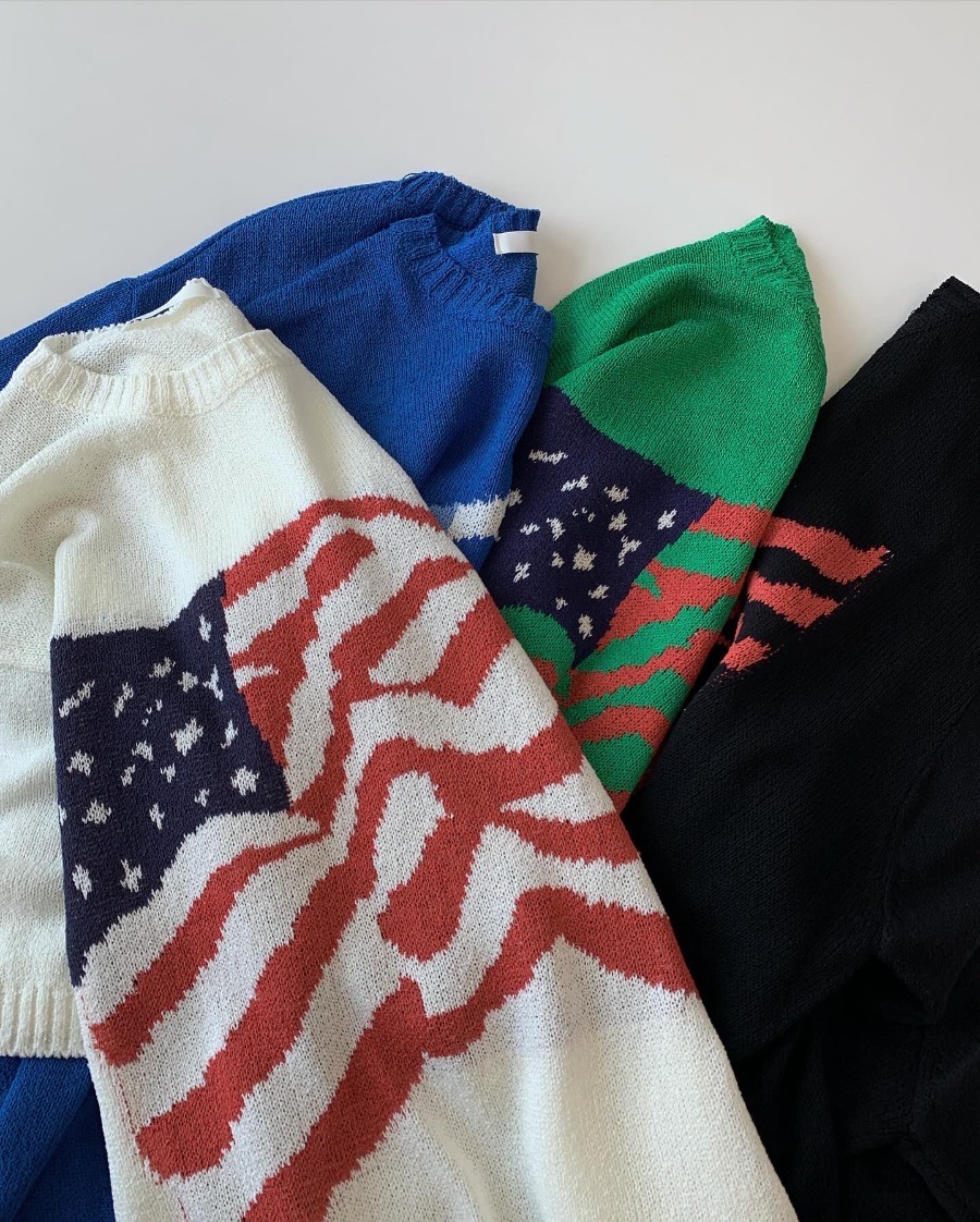 로이스브라운 co USA old glory flag half knit - 위시버킷