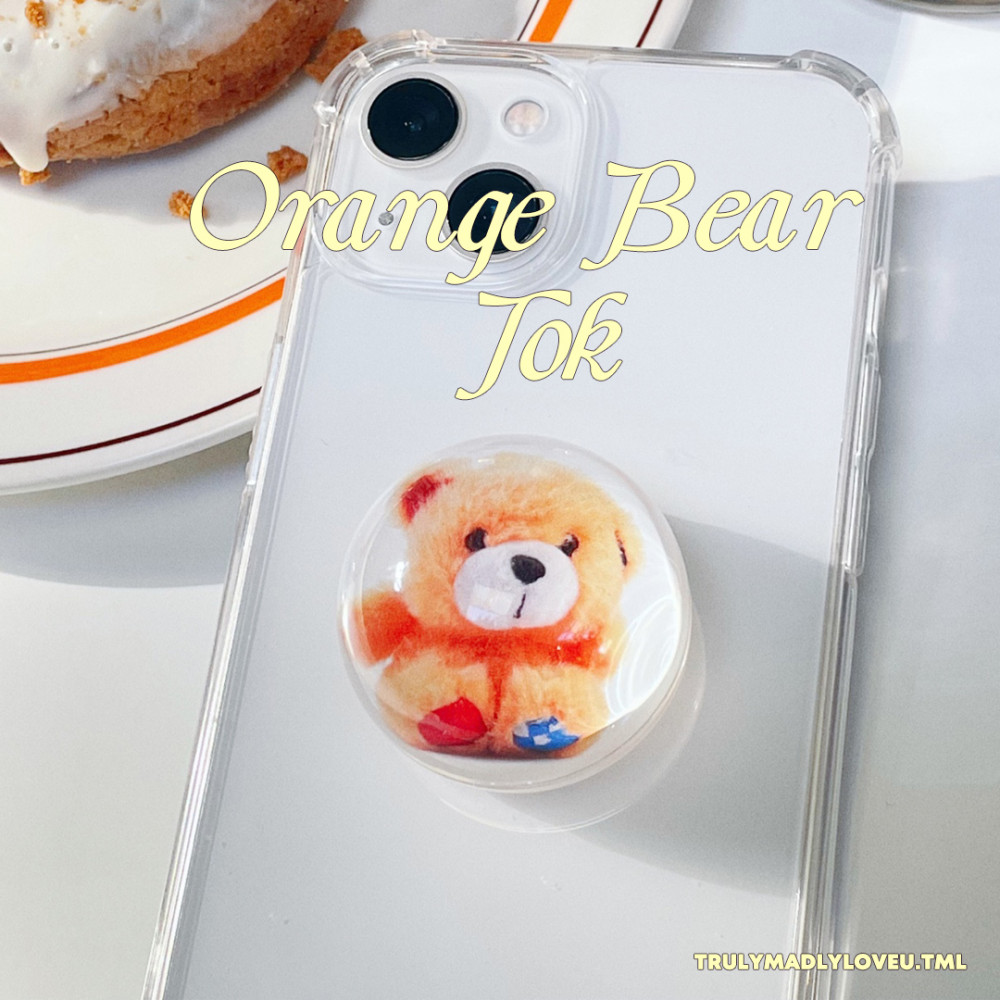티엠엘 [TML] ORANGE BEAR TOK (반구 그립톡 / 투명바디) - 위시버킷