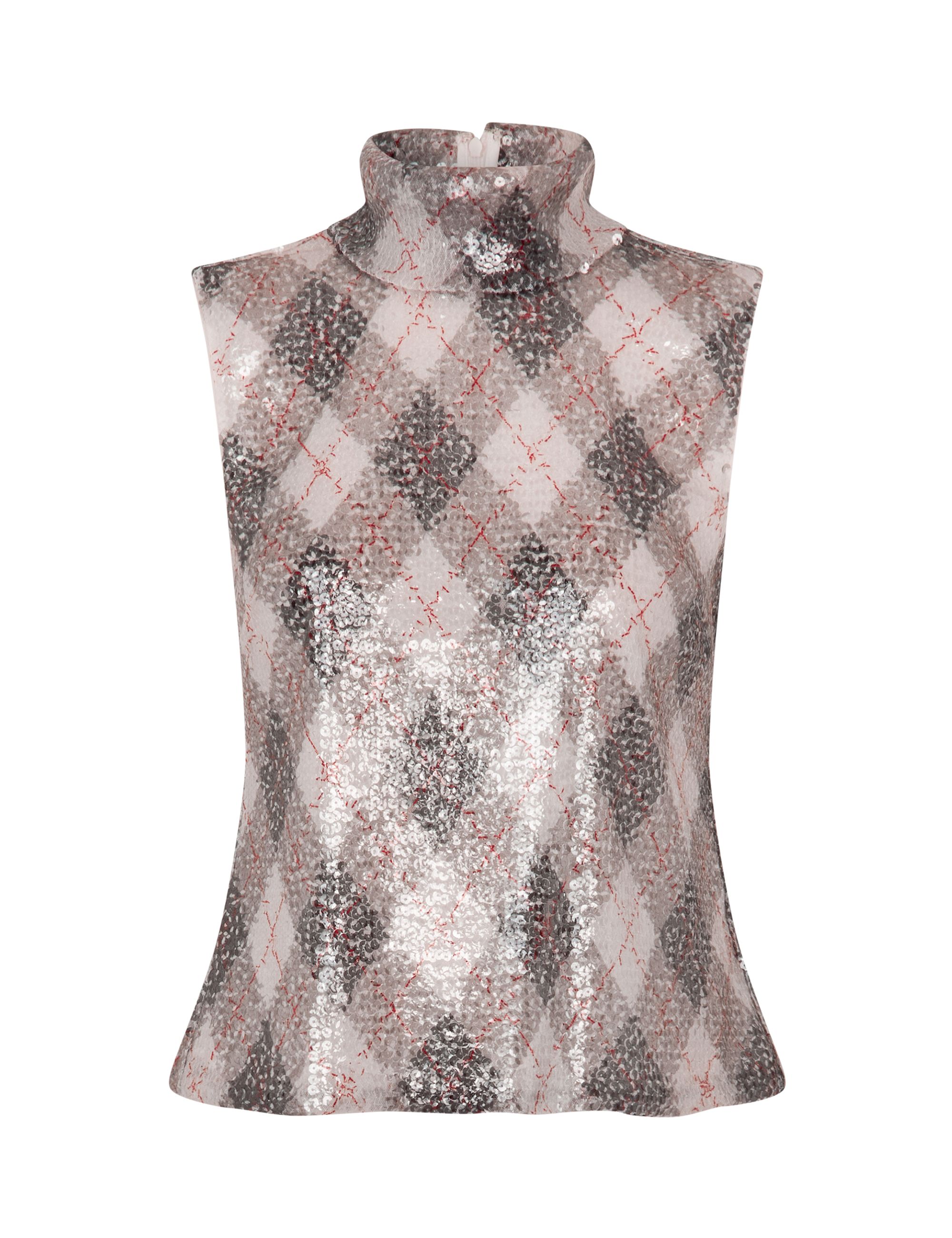 SAKS POTTS Umo Top — Grey Argyle - 위시버킷