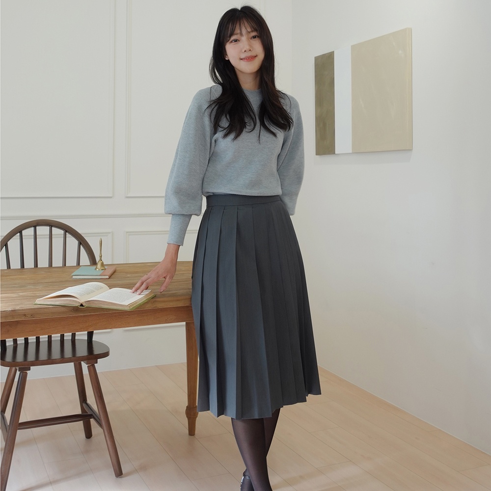 헌치 INVERTED PLEATS SKIRT - 위시버킷