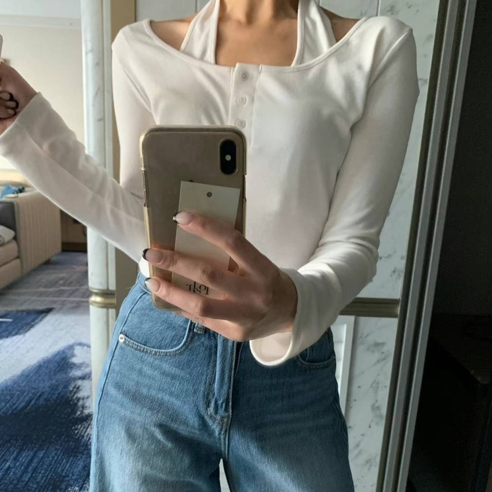 포스터 포스터 헬시 홀터티 레이어드 긴팔 요가복 (4col) poster 떠유니 - 위시버킷