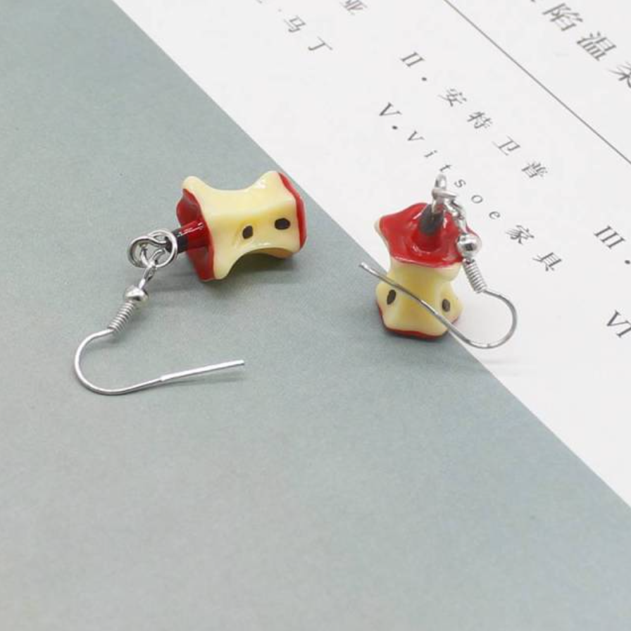 데스노트 Anime Earrings - Death Note Apple Earrings - 위시버킷