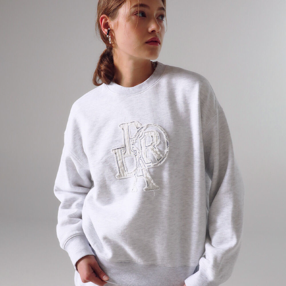 프렌다 PRDA DENIM PATCH CREWNECK SHIRT HEATHER GRAY - 위시버킷