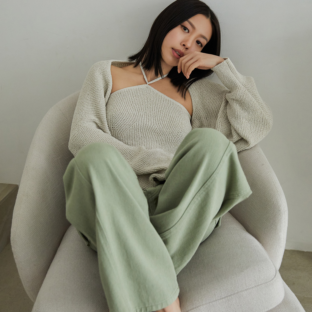 아틀리에 나인 (CD-2098)BOUCLE RIBON KNIT TOP&BOLERO SET S - 위시버킷
