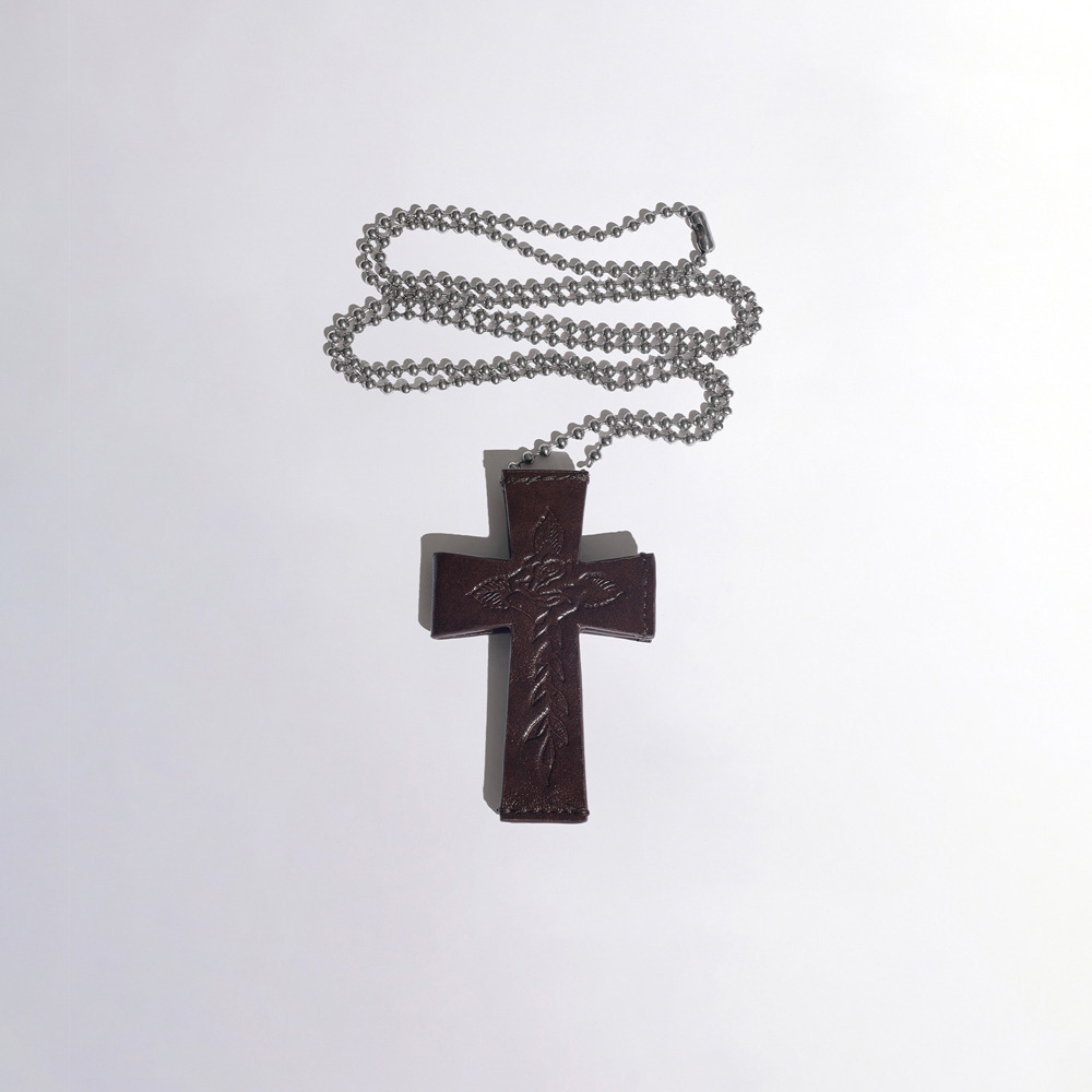 스컬프터 [Sculptor X Ed Hardy] Cross Leather Strap Wallet Brown - 위시버킷