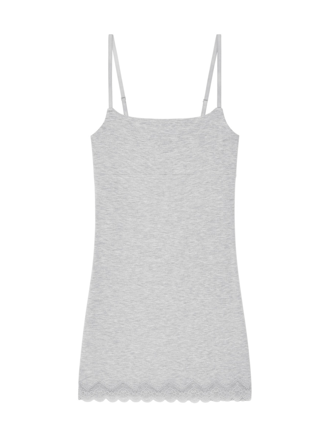 글로니 [2/12~] HEART LACE CAMI DRESS (WHITE MELANGE) - 위시버킷