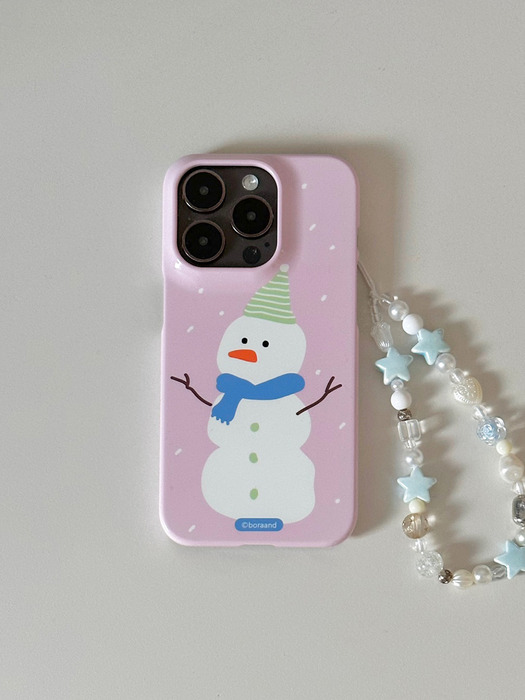 보라앤드 Winter snowman case (Glossy hard) - 위시버킷