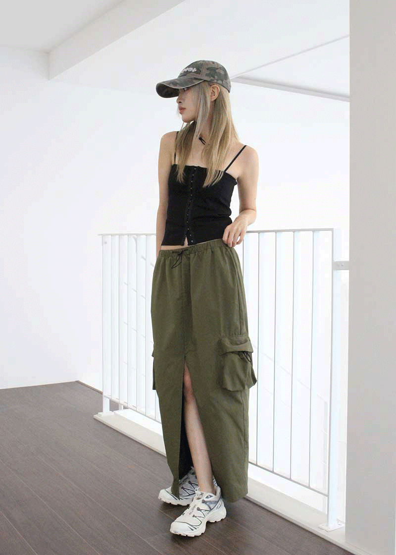 이오엔 EON DEEP SLIT CARGO SKIRT (2color) - 위시버킷