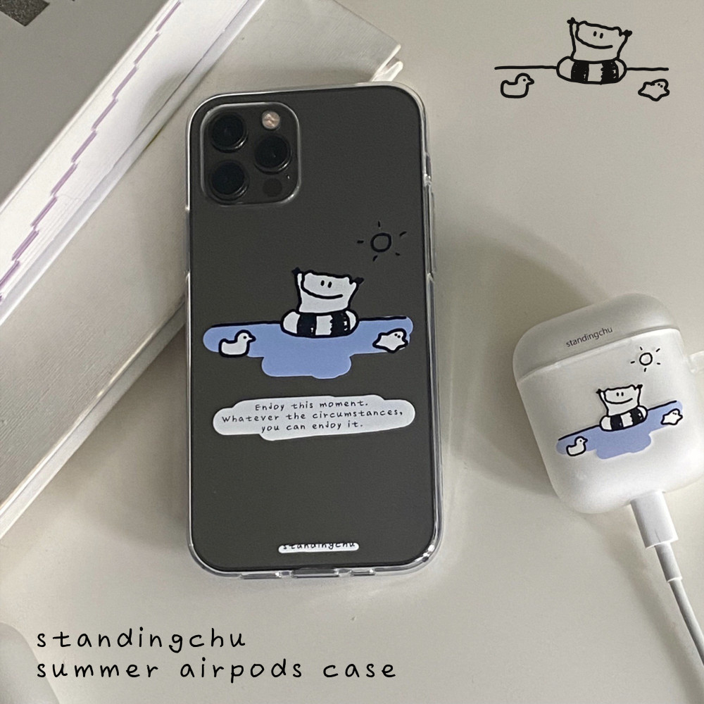 스탠딩츄 [ Jelly & hard ] Tube & sand flying squirrel phone case - 위시버킷
