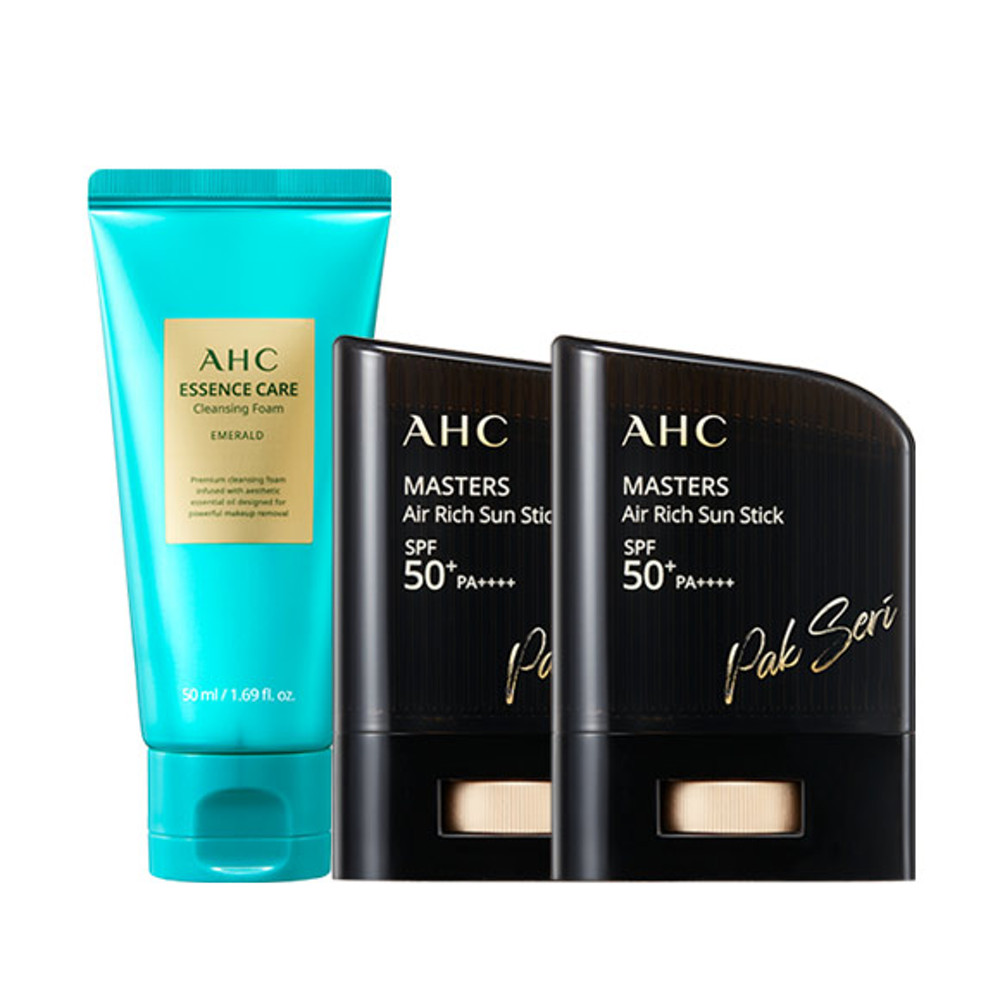 AHC [선스틱더블구성]AHC 마스터즈 에어리치 선스틱 14g+14g+클렌징폼 50ml - 위시버킷