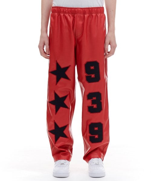 아카이브 볼드 FAKE LEATHER PANTS (DEEP RED) - 위시버킷