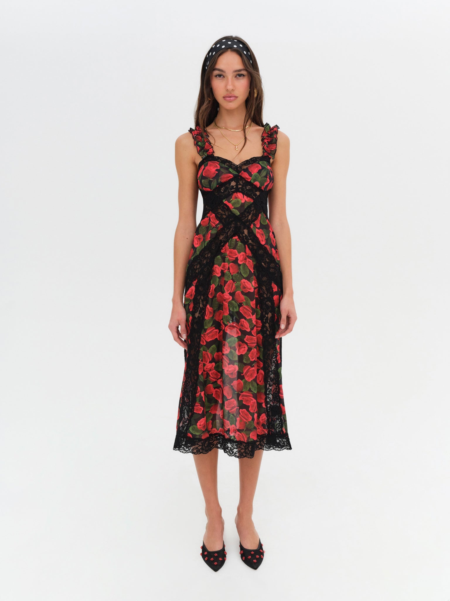 포러브앤레몬 Varvera Sheer Midi Dress - 위시버킷