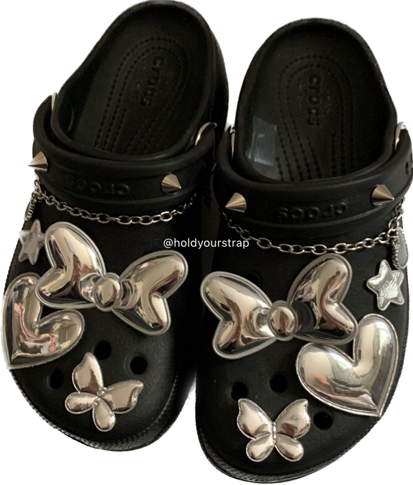 홀드유어스트랩 silver glossy zibitz/ 실버 글로시 크록스 지비츠 유니크 y2k 키치 - 위시버킷